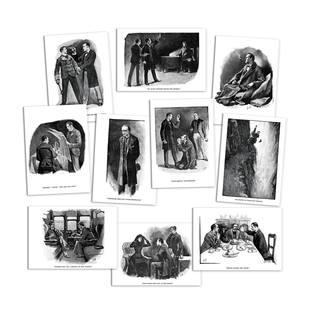 Sherlock Holmes Illustrations Art Postcards Set of 10 Postcard Prints ...