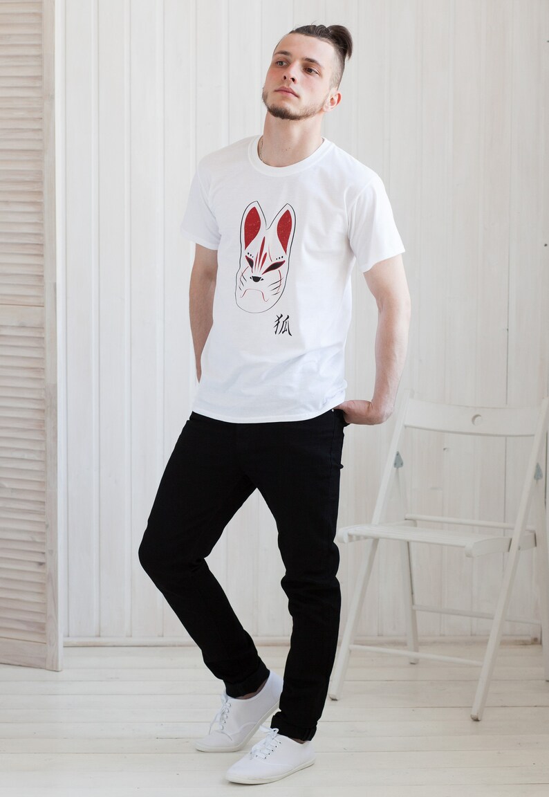 Japanese T Shirt – Kitsune Fox Mask Inari Japan Tokyo Anime Manga ...