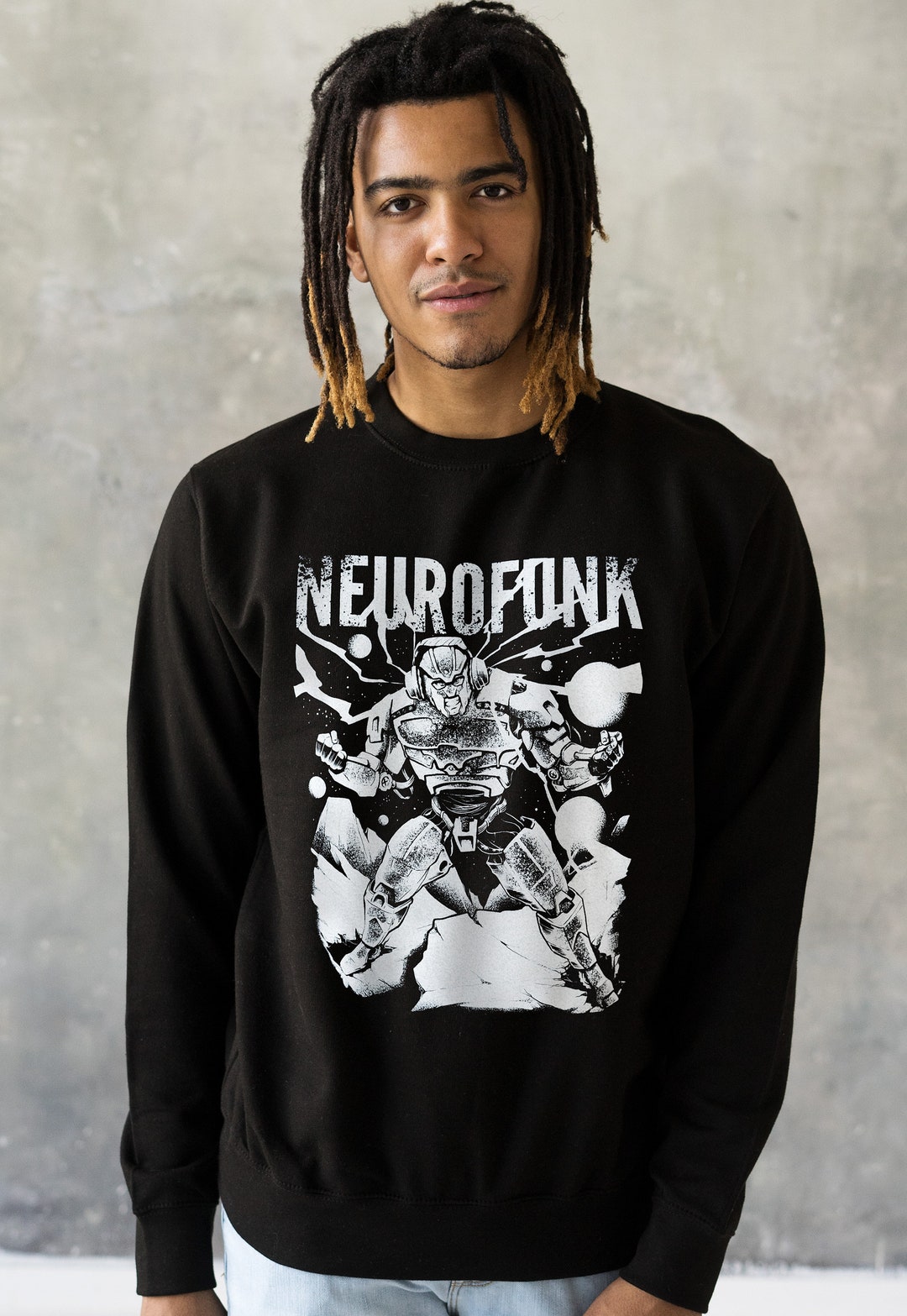 Neurofunk Destruction Sweatshirt Robot Junglist Drum and Bass DJ Synth ...
