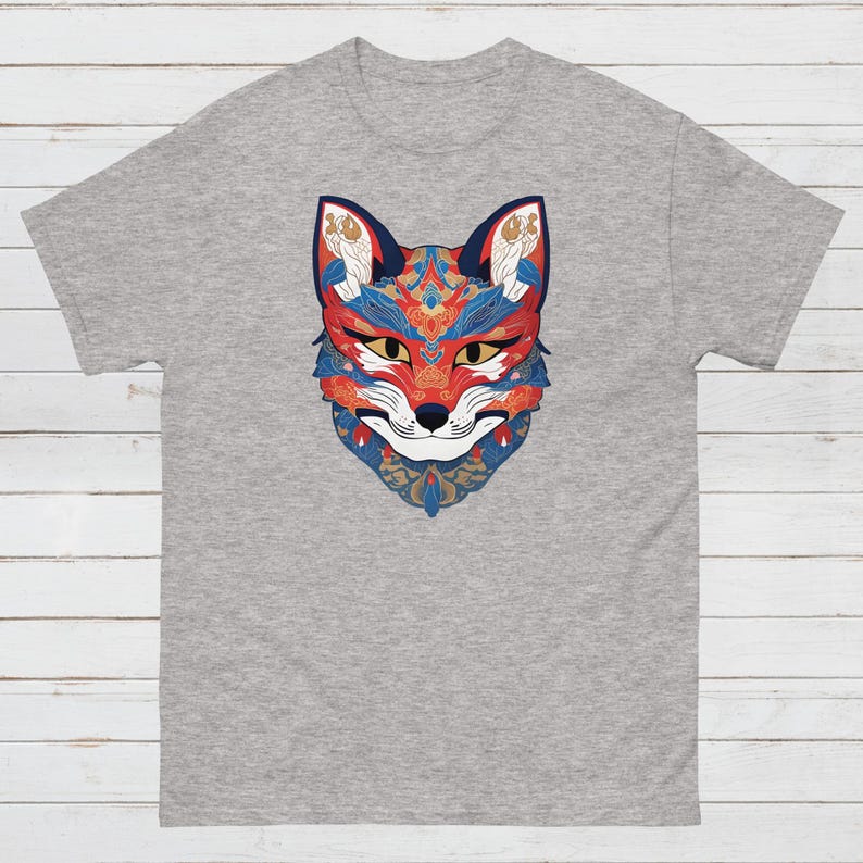 Kitsune Fox Mask Japanese T Shirt Mens Womens Unisex Kitsunemen ...