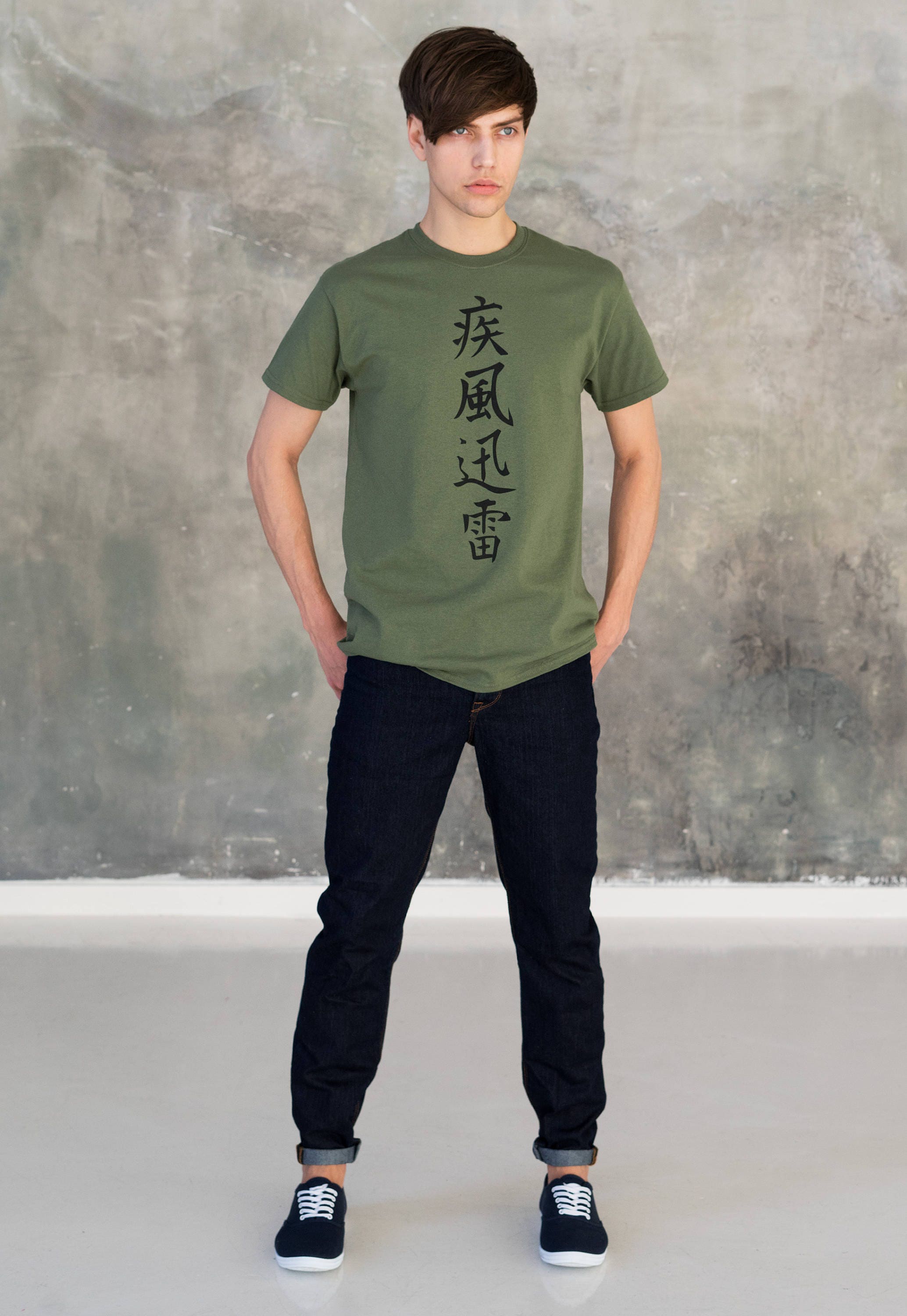 Japanese Calligraphy T Shirt Lightning Japan Kawaii Kanji Tai - Etsy UK