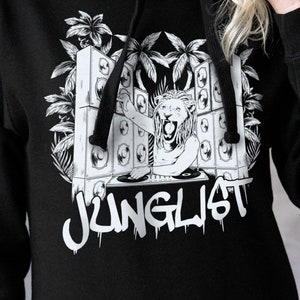 Junglist Lion DJ Hoodie - Drum and Bass Music Hooded Top - Etsy