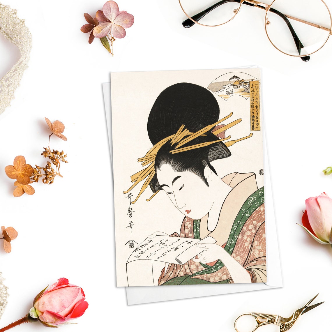 Japanese Ukiyo-e Art Greeting Cards Birthday Card Set of 5 - Etsy UK