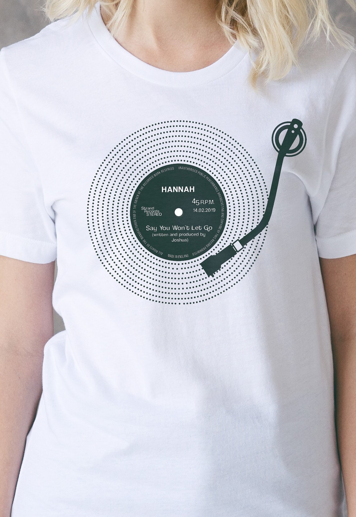 Custom Name Vinyl LP Record Label T Shirt DJ Turntable - Etsy