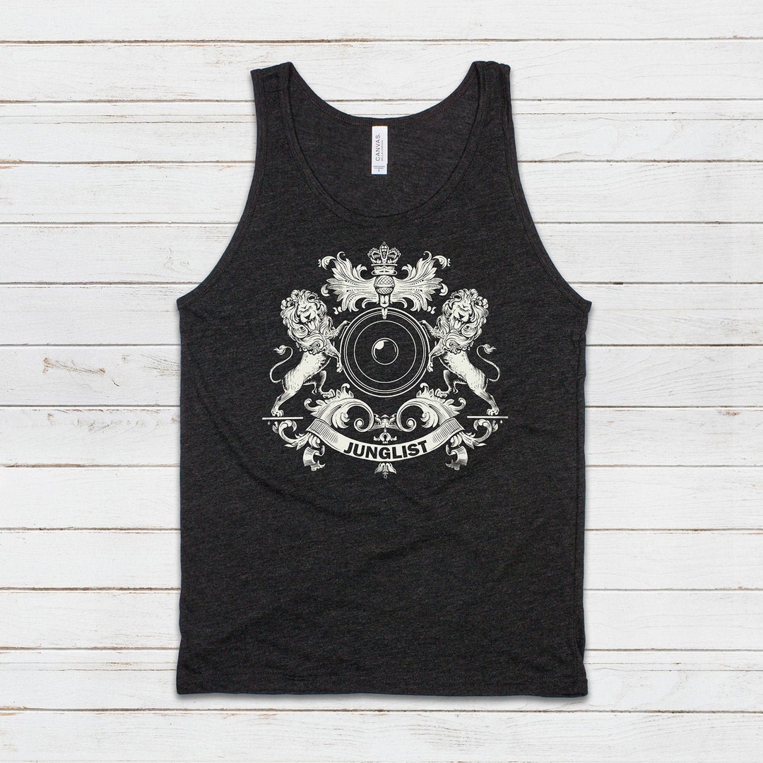 Junglist Coat of Arms Tank Top Jungle Crest Lion Heraldry Drum and Bass ...