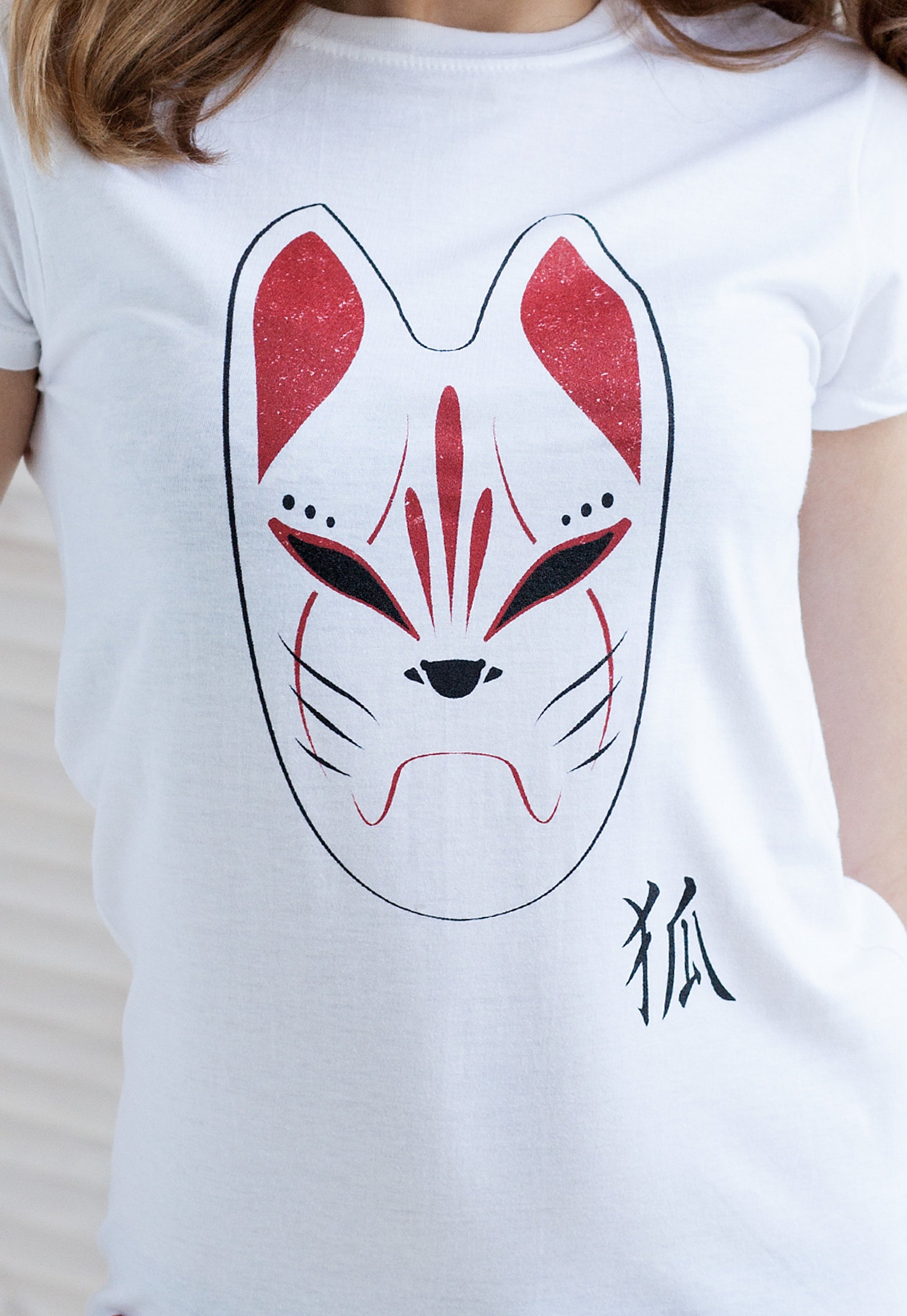 Japanese Kitsune Fox Mask T-shirt, Harajuku Anime Tee - Etsy UK