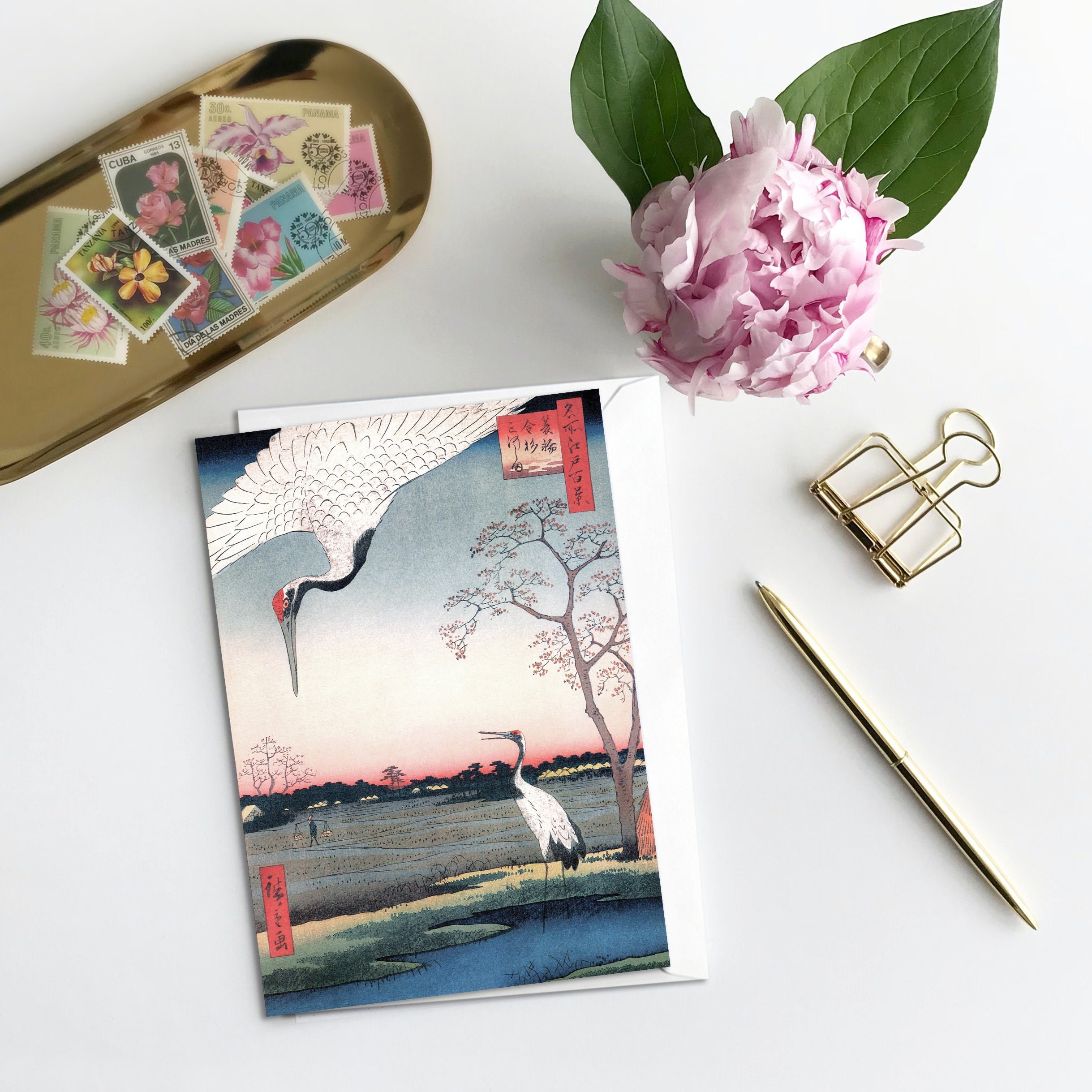 Japanese Ukiyo-e Art Greeting Cards Birthday Card Set of Five | Etsy UK