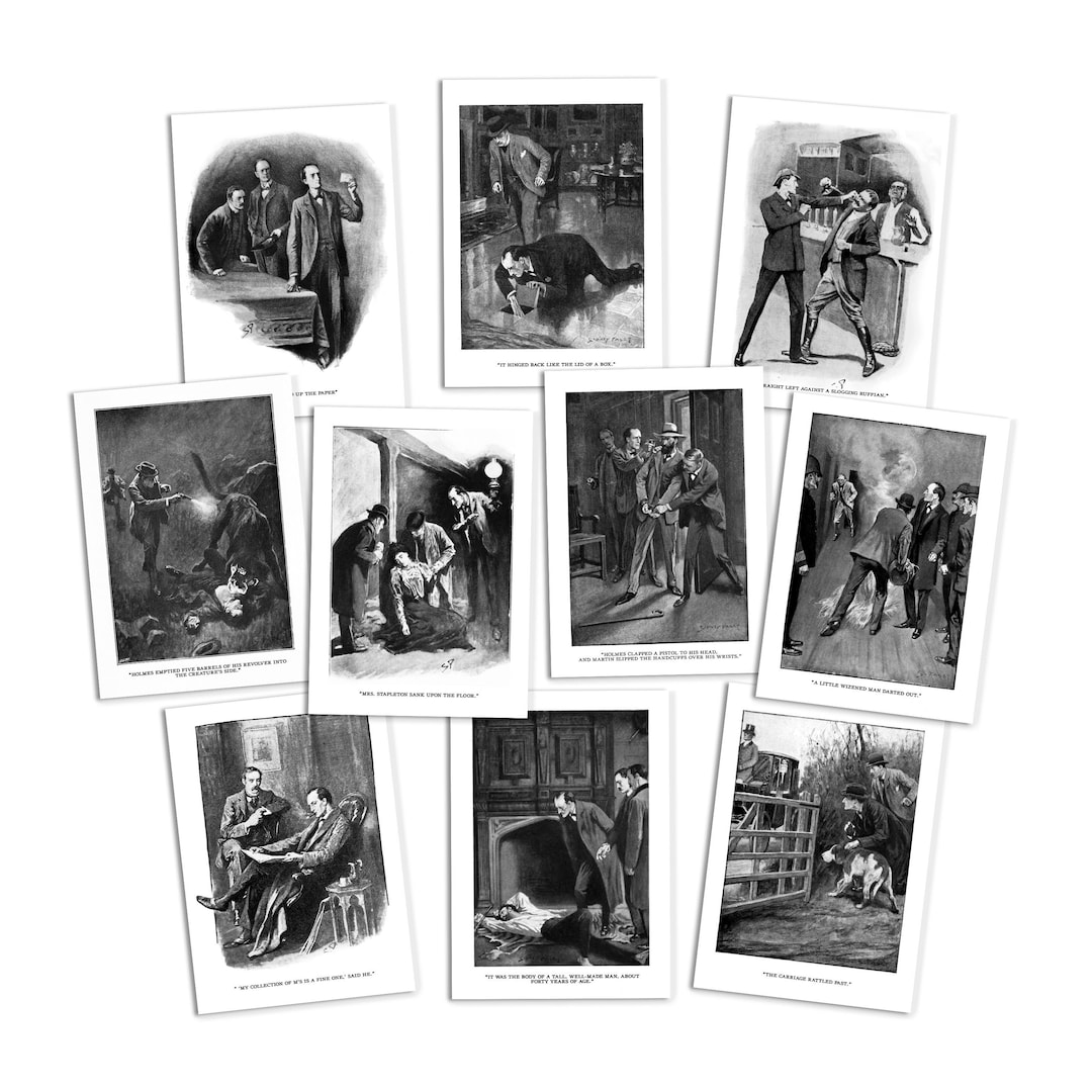 Sherlock Holmes Illustrations Art Postcards Set of 10 Postcard Prints ...