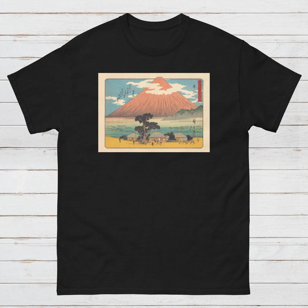 Japanese Ukiyo-e T Shirt Woodblock Art Hiroshige Mount Fuji Mountain ...