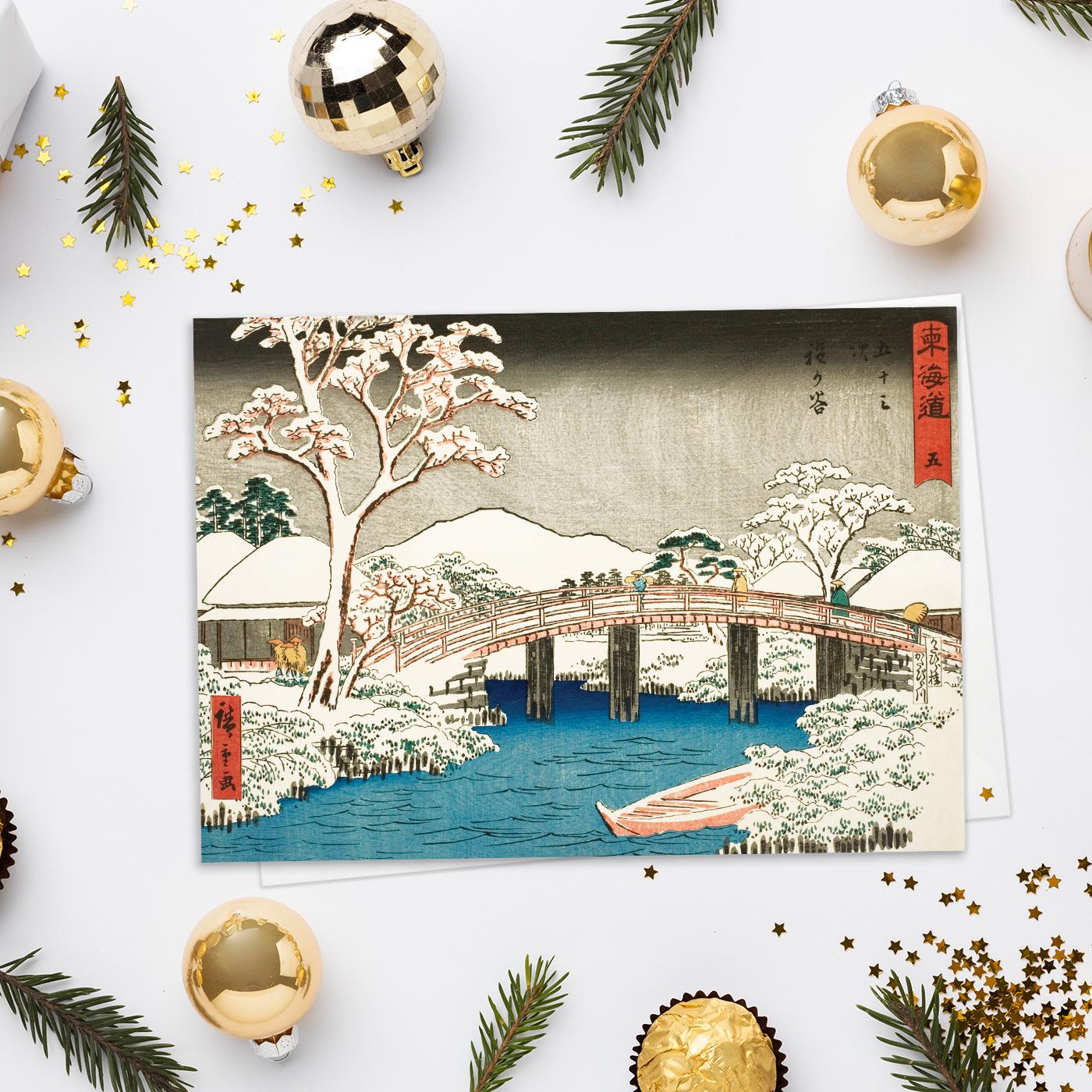 Japanese Ukiyo-e Art Greeting Cards Christmas Card Set Xmas New Year ...