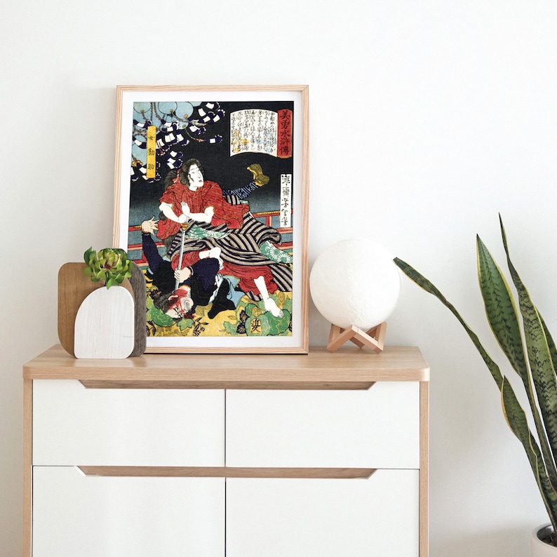 Japanese Ukiyo-e Art Print Poster Woodblock Wall Decor Tsukioka ...