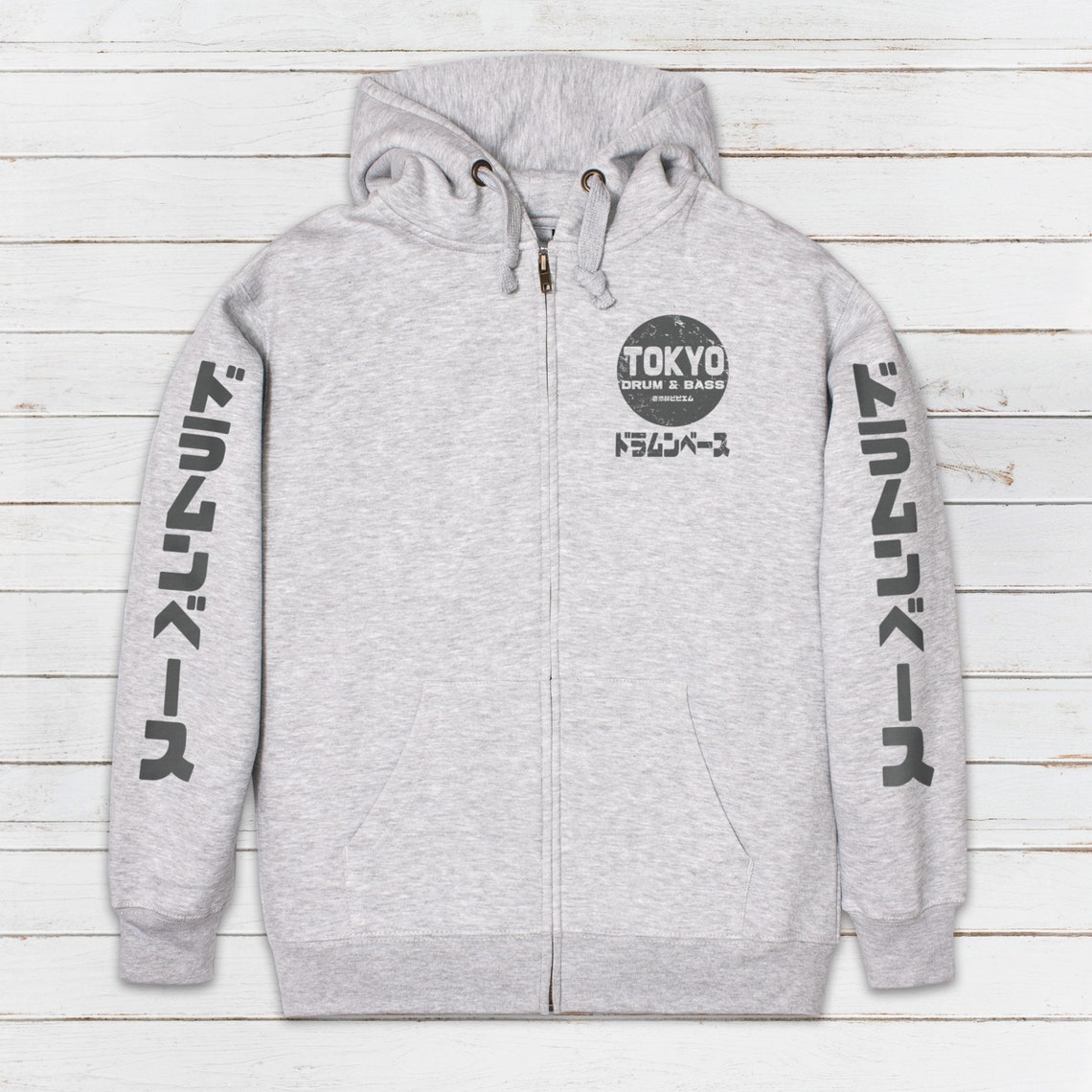 Tokyo Drum & Bass Zip up Hoodie Japanese Japan Streetwear Jungle ...