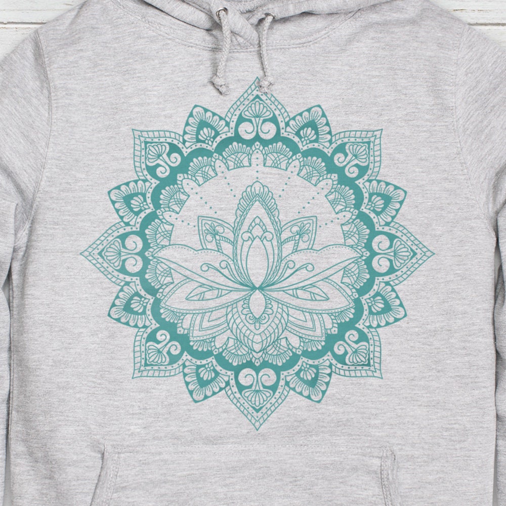 Mandala Lotus Hoodie Indian Henna Tattoo Meditation Hindu Hinduism ...