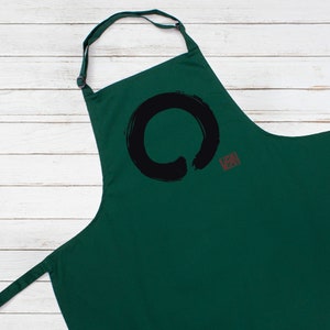Vegan Apron: Japanese Enso Circle Print, Unisex Chef Apron - Etsy UK