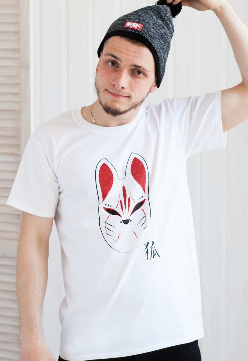 Japanese T Shirt – Kitsune Fox Mask Inari Japan Tokyo Anime Manga ...