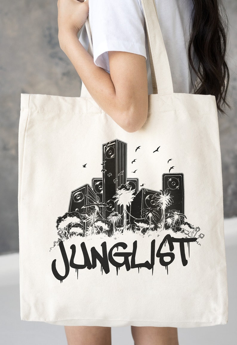 Junglist Sound System Tote Bag, Drum and Bass Music Festival Print ...