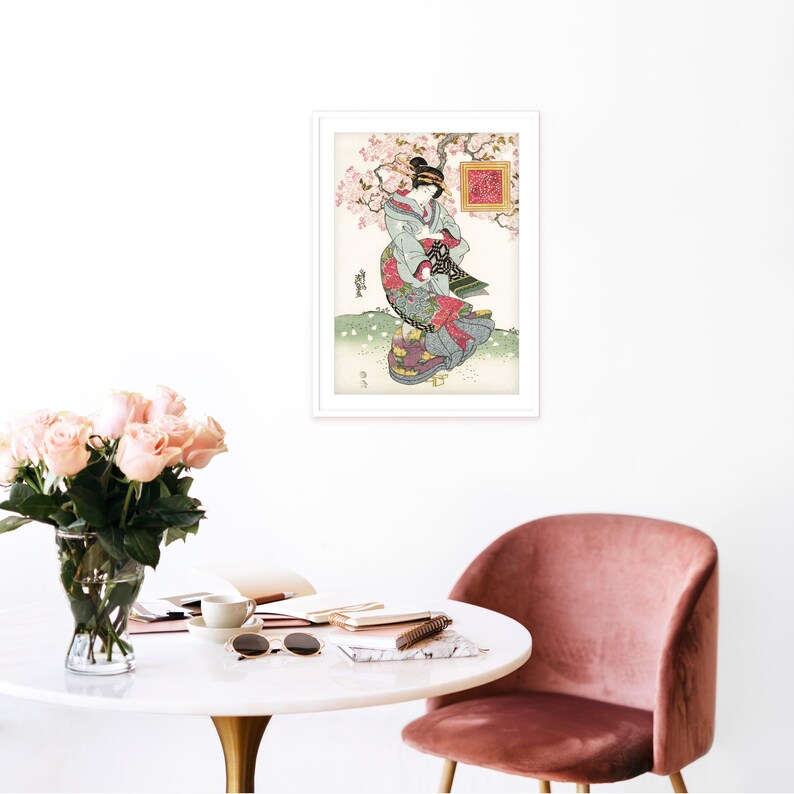 Japanese Ukiyo-e Art Print Poster Woodblock Wall Art Keisai Eisen ...