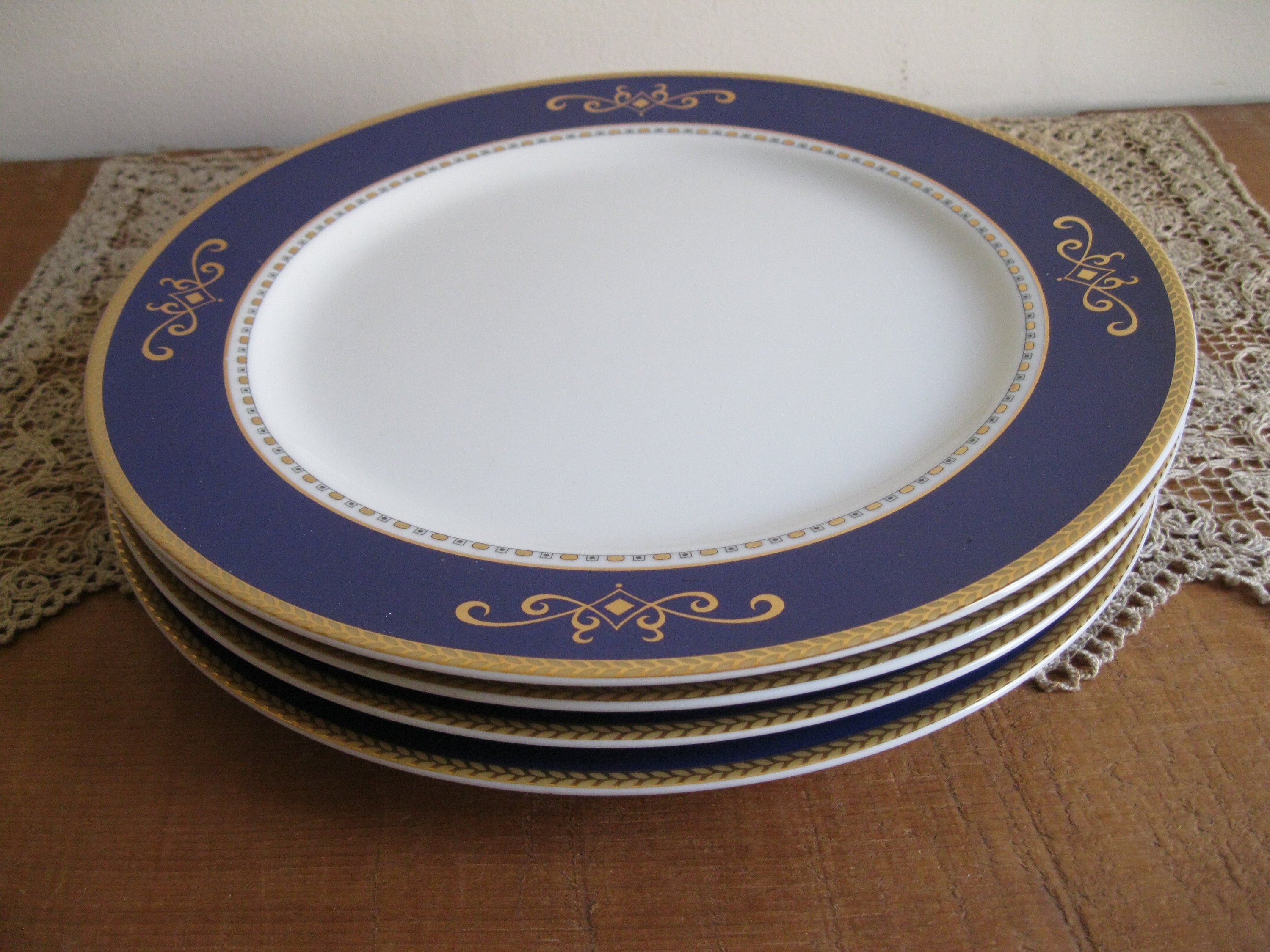 Rare Vintage C'mielow Porcelain Dinner Plates-poland Porcelain-cobalt ...