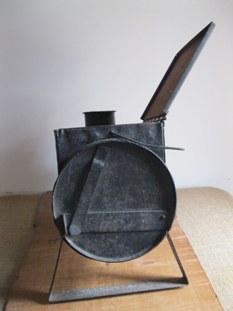 Antique Primitive Chestnut Roaster-black Metal Tin Hearth Fireplace ...