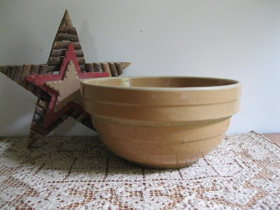 Vintage Stoneware Yellow-ware Pottery Mixing Bowl-glazed - Etsy