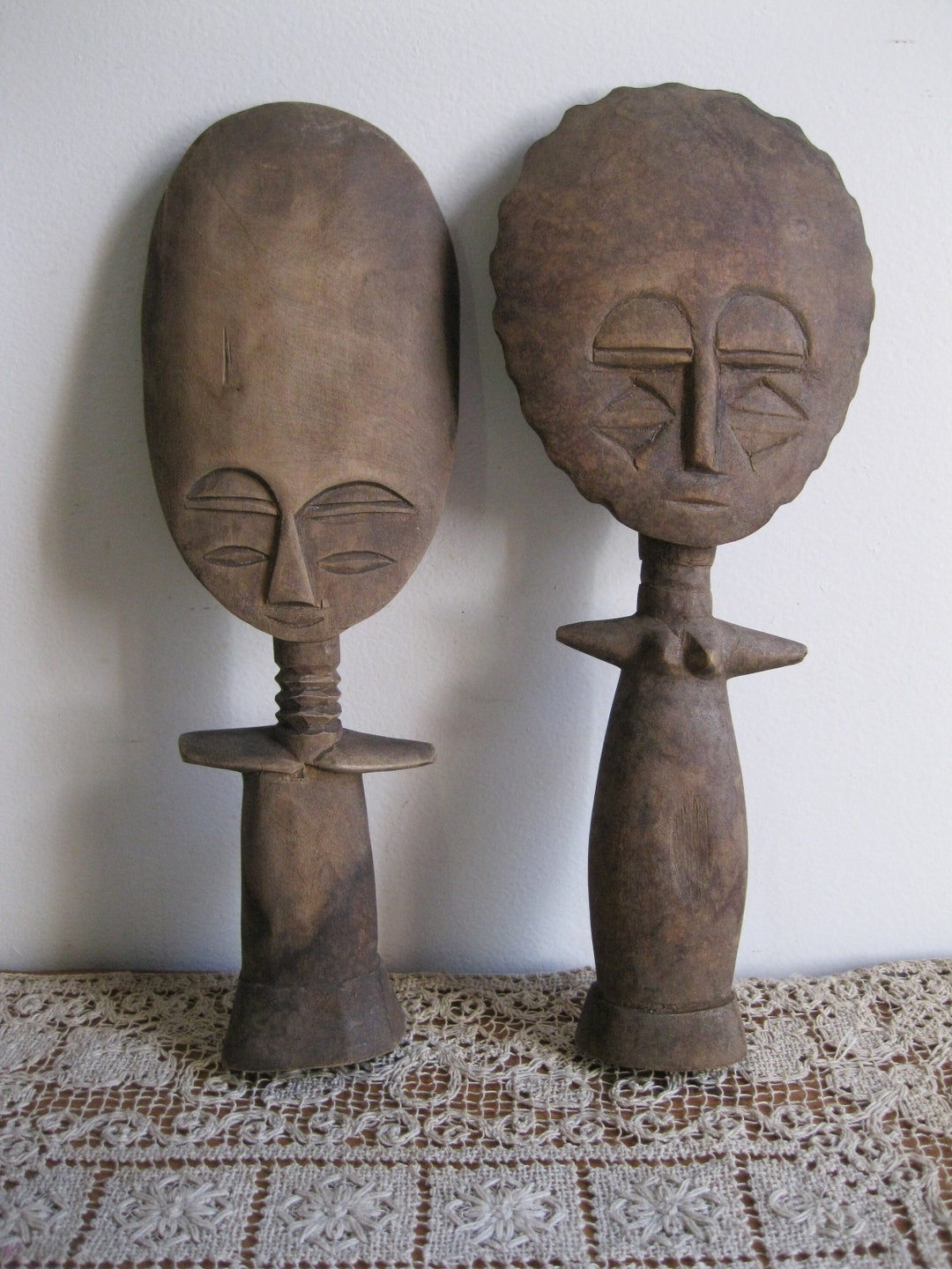 Vintage Fertility Dolls - Hand Carved Wooden Tribal Art Statues ...