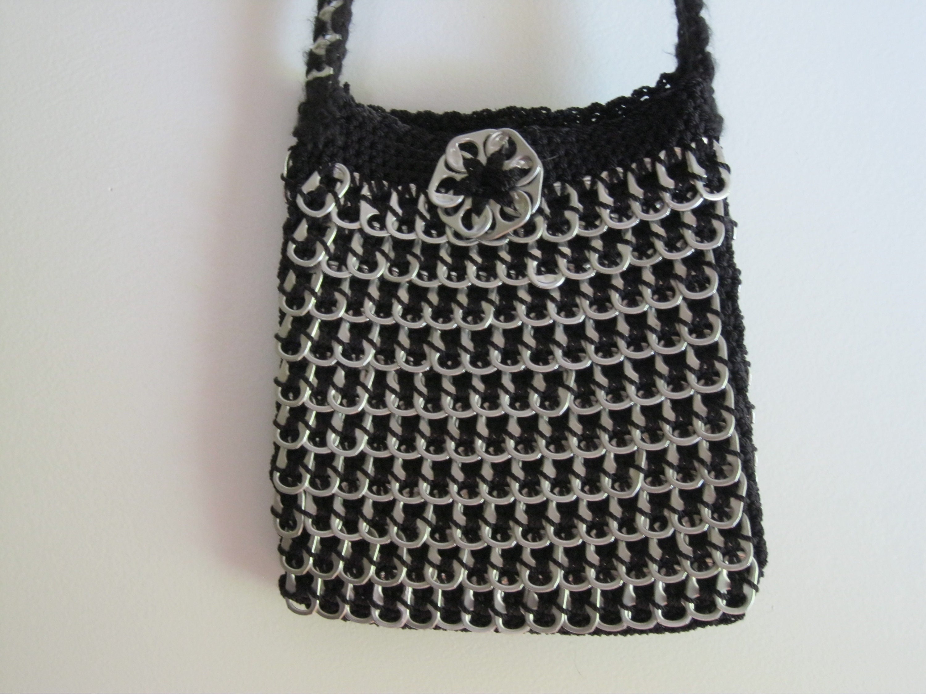 Vintage Folk Art Aluminum Can Pull Tab Purse With Shoulder - Etsy