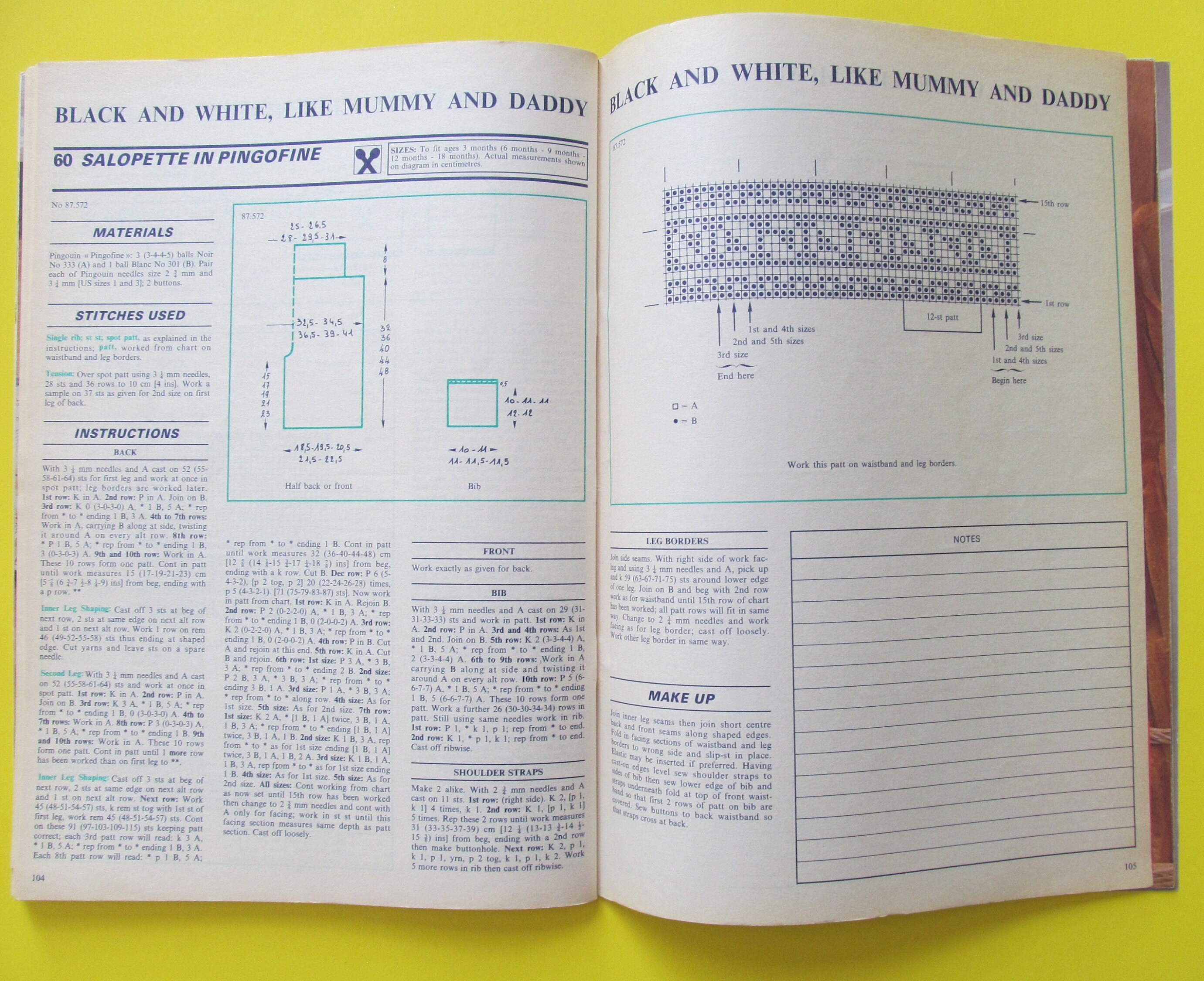 Vintage Pingouin Knitting Pattern Book for Children Baby Toddler From ...
