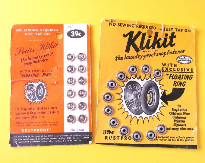 Vintage Klikit Snap Fasteners 2 Packs Old Sewing Notions - Etsy