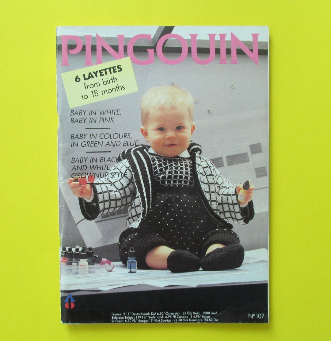 Vintage Pingouin Knitting Pattern Book for Children Baby Toddler From ...