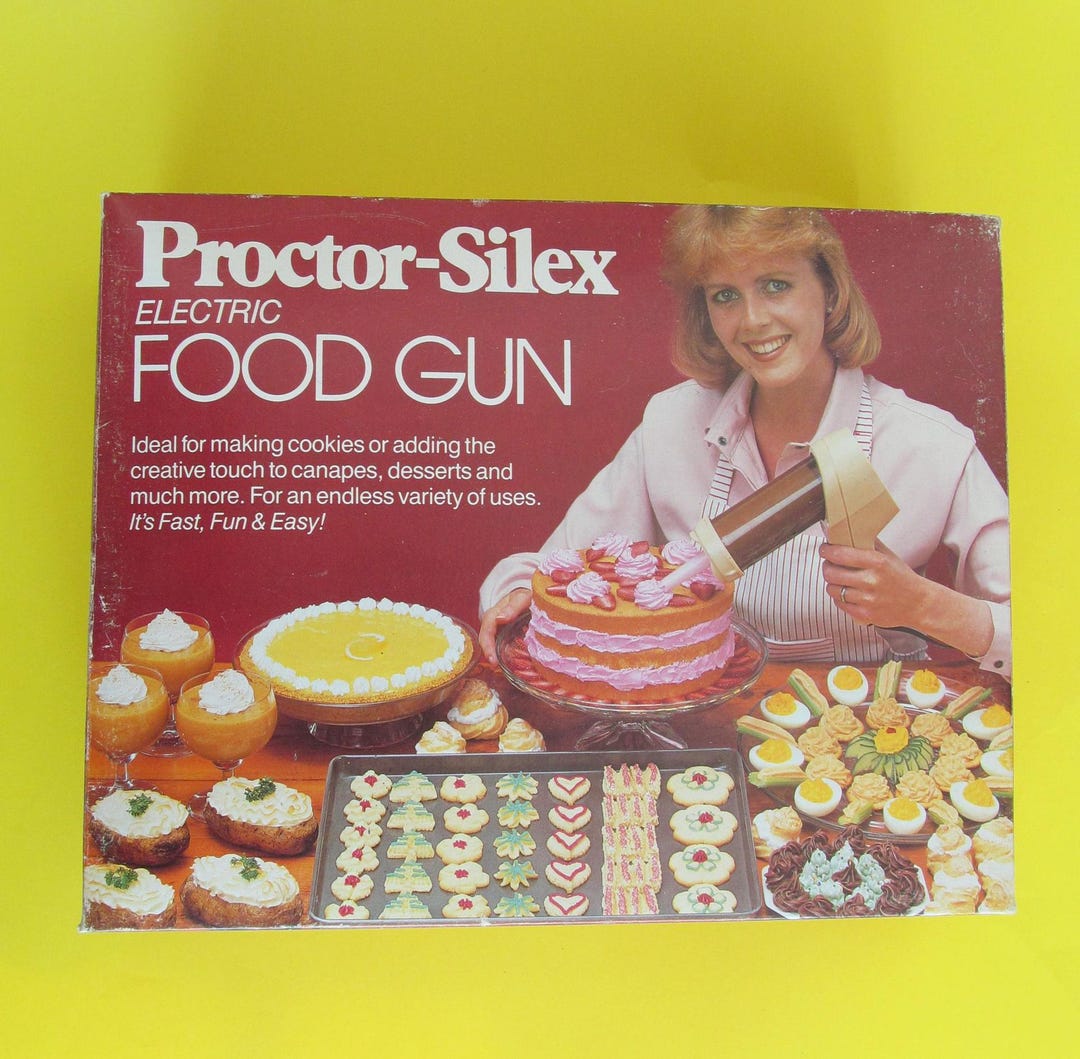 Vintage Proctor-silex Electric Food Gun Handheld Cookie Press Complete ...