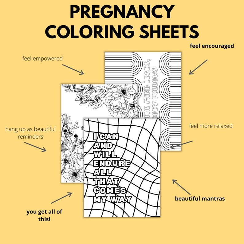 Pregnancy Coloring Sheets, Birth Affirmation Coloring Pages, Birth ...