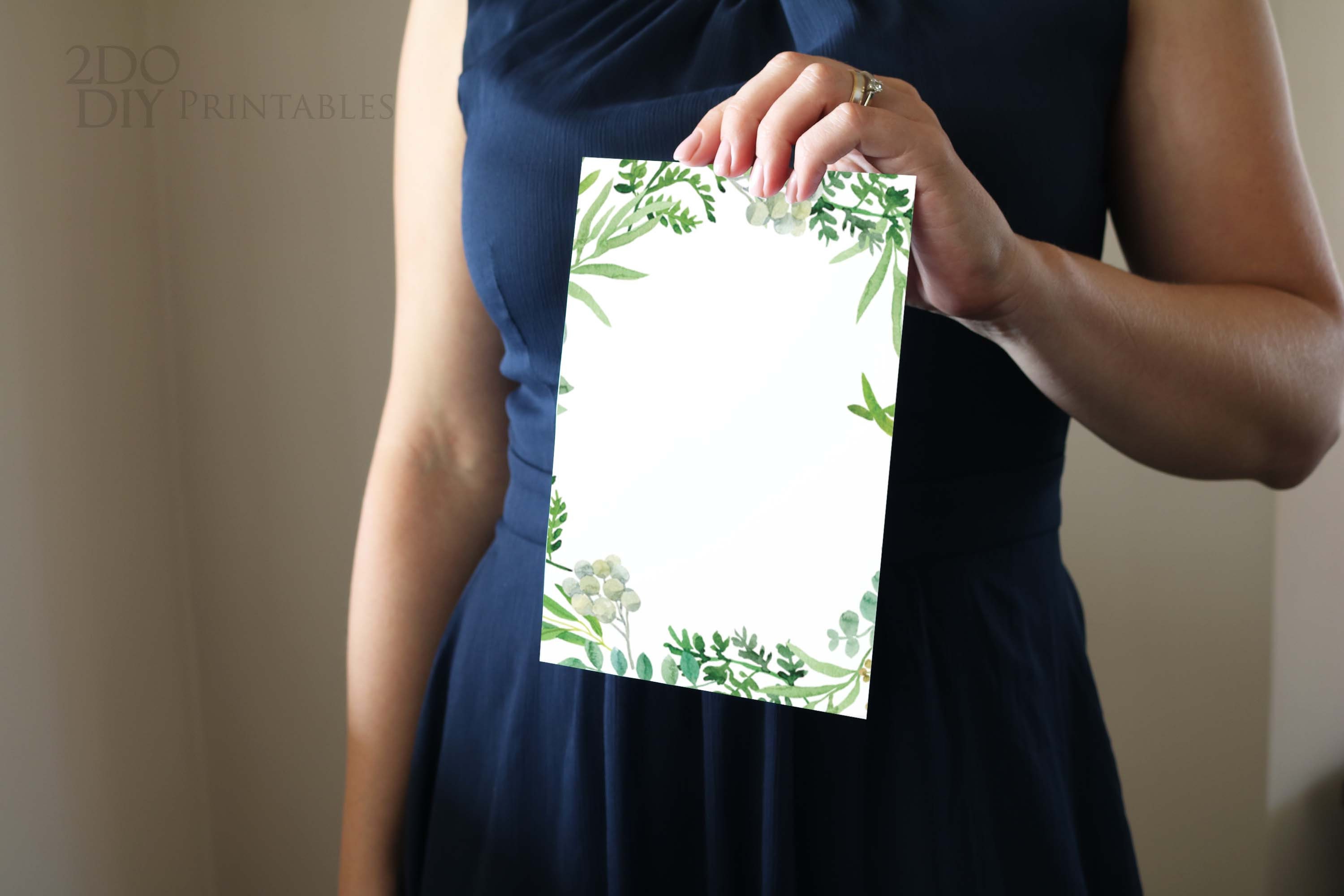 DIY Greenery Template Greenery Stationery Template Any - Etsy