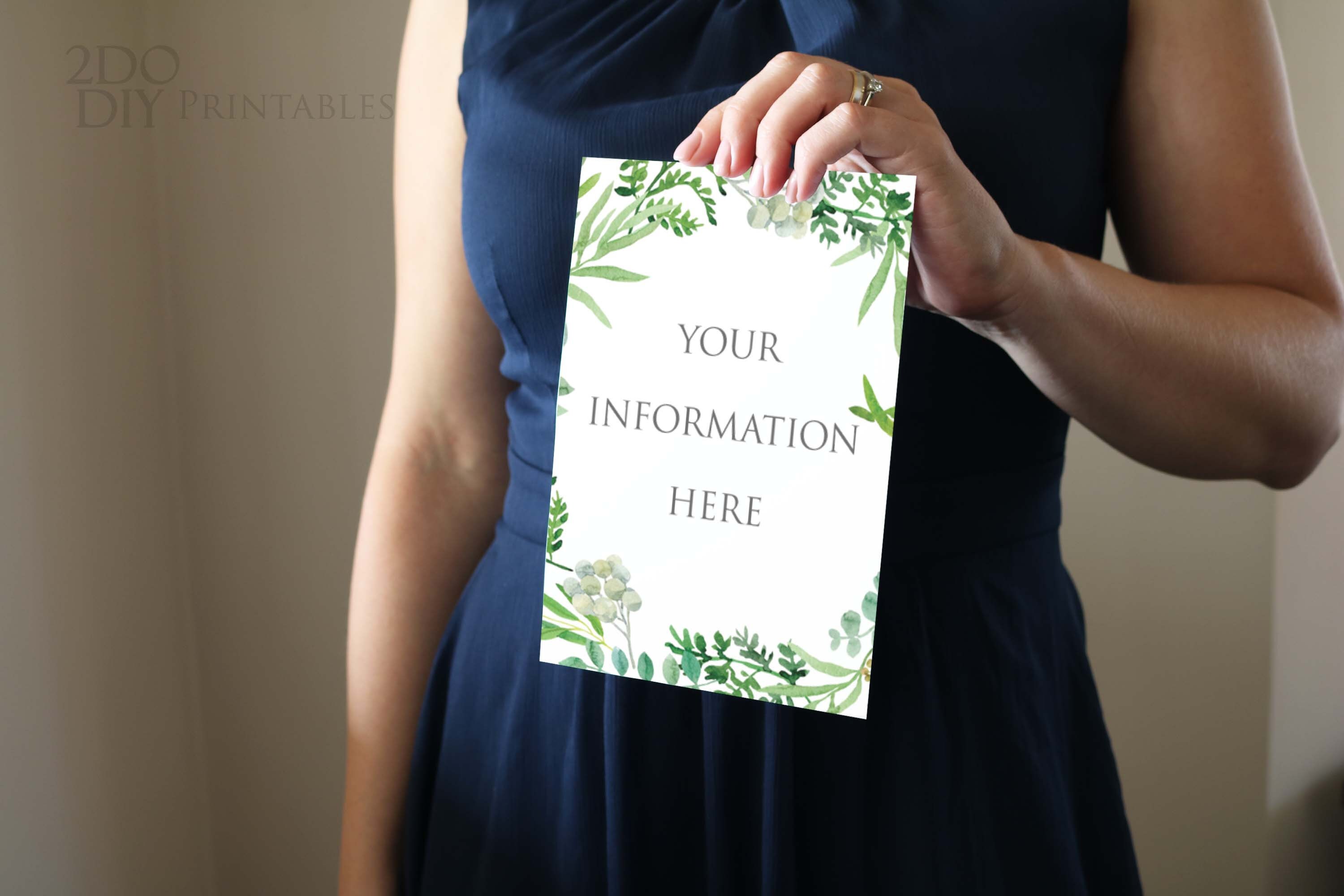 DIY Greenery Template Greenery Stationery Template Any - Etsy