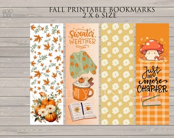 Pumpkin Spice Bookmarks Printable Reading Gift Cozy Fall - Etsy