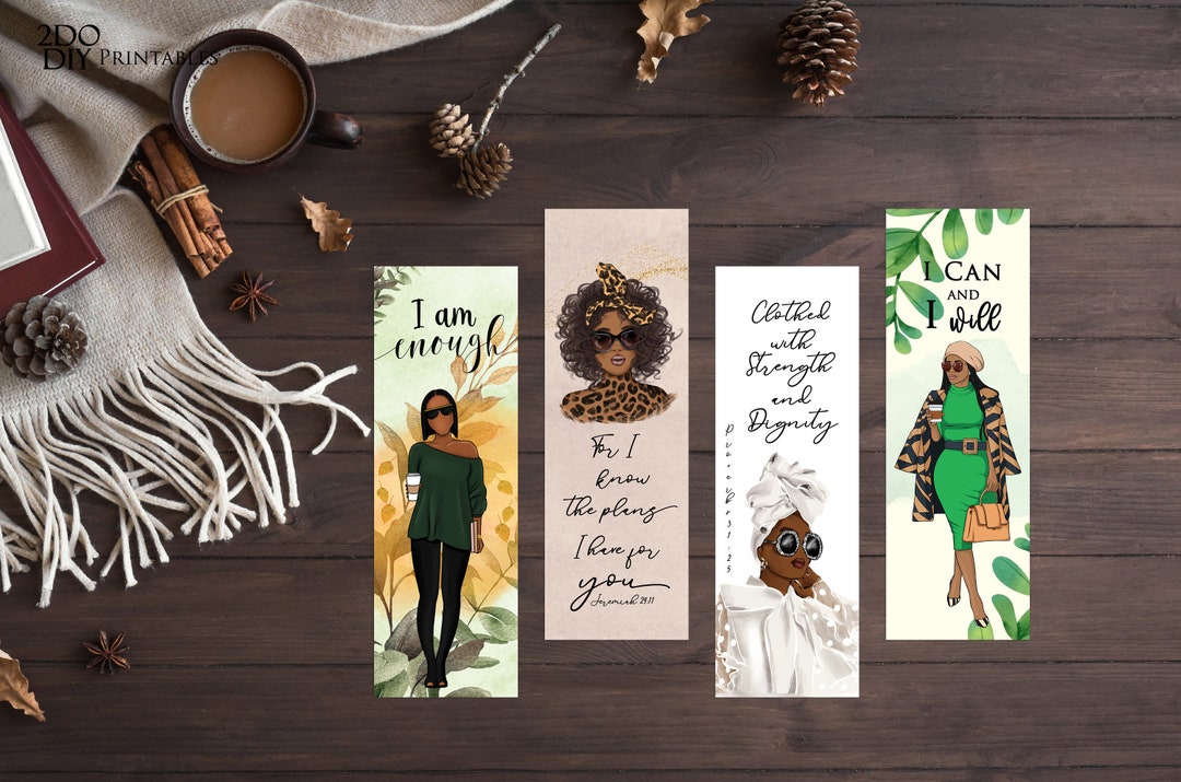 Printable Black Women Bookmarks african American Gift for Reader small ...