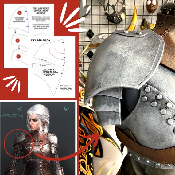 Pattern: Ciri Witcher Shoulder Arm Armor Cosplay Costume | Etsy UK