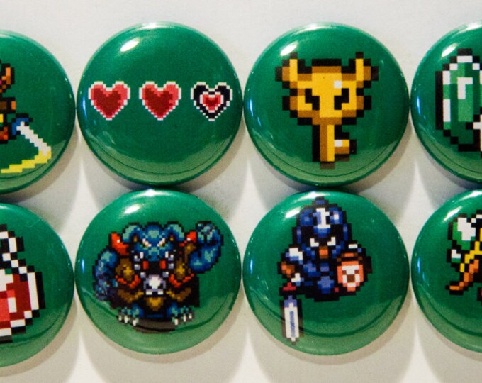 Set of 8 Legend of Zelda: A Link to the Past 1" Pinback Buttons - Etsy