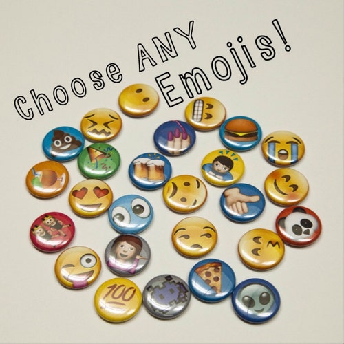 Set of 10 Emoji Faces 1 Pinback Buttons set 1 - Etsy