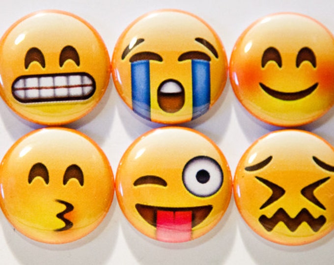 Set of 10 Emoji Faces 1 Pinback Buttons set 1 - Etsy