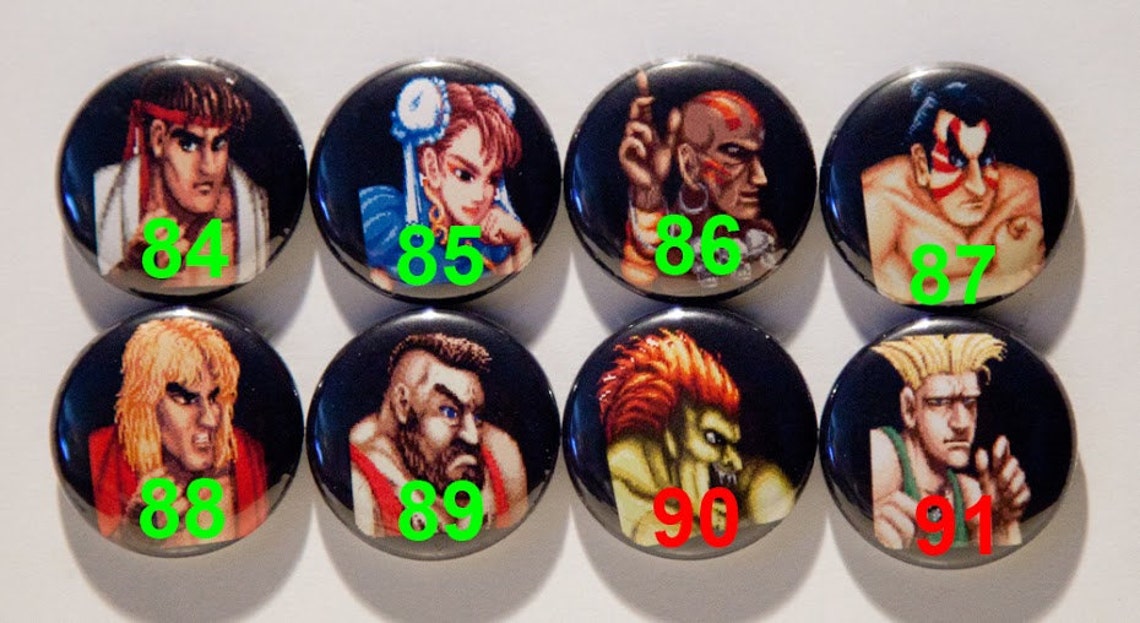 Set of 8 Street Fighter II 1 Pinback Buttons | Etsy