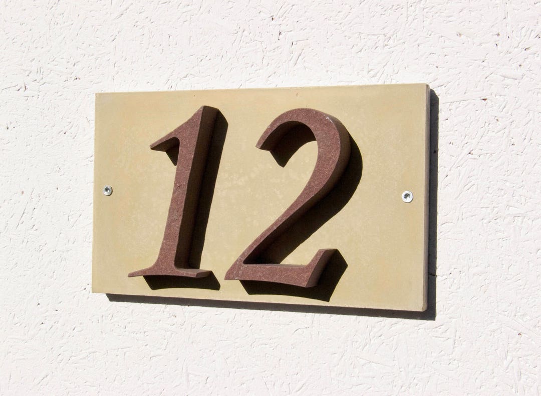 House Number "12" of Stone - Etsy