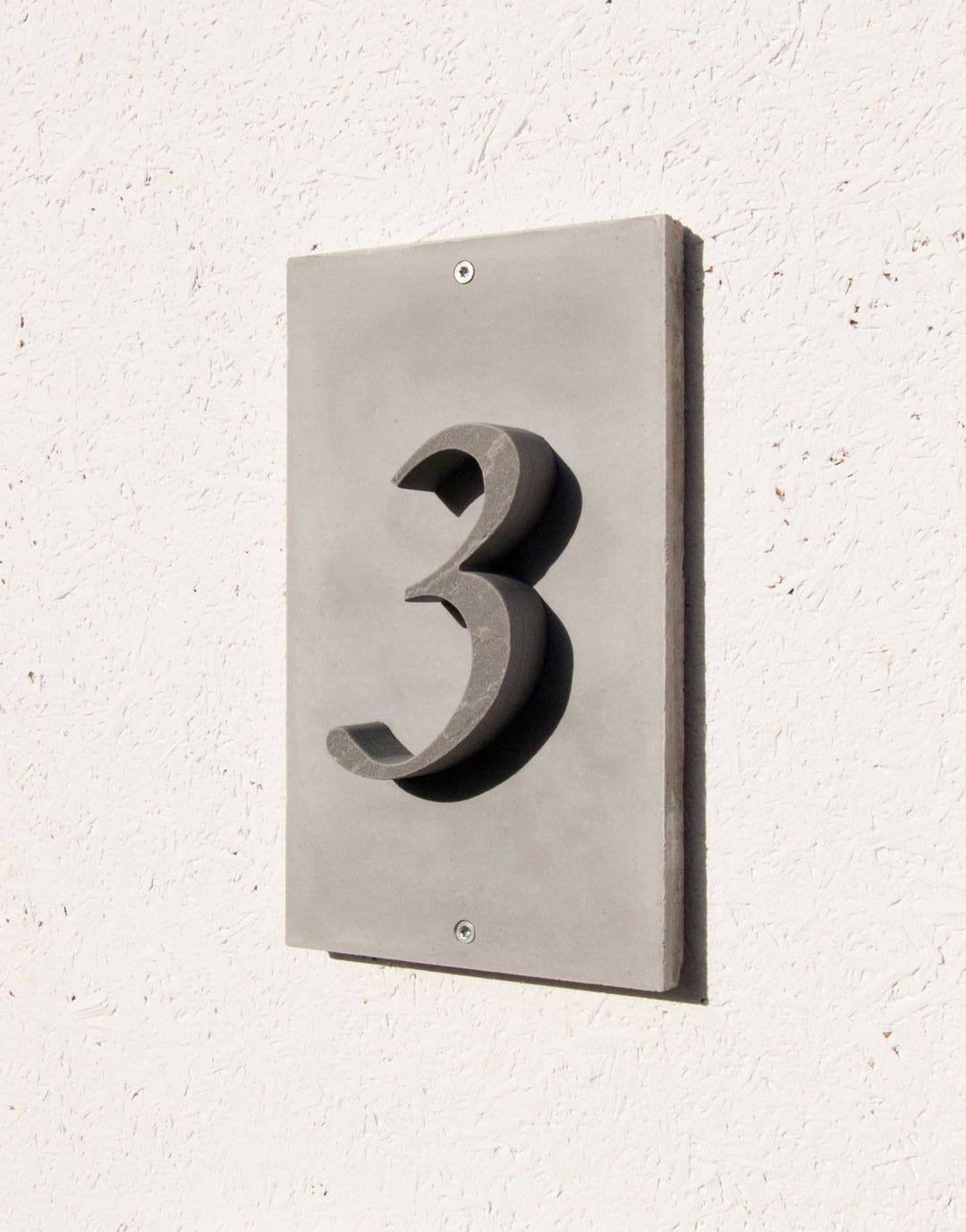 House Number "3" of Stone - Etsy