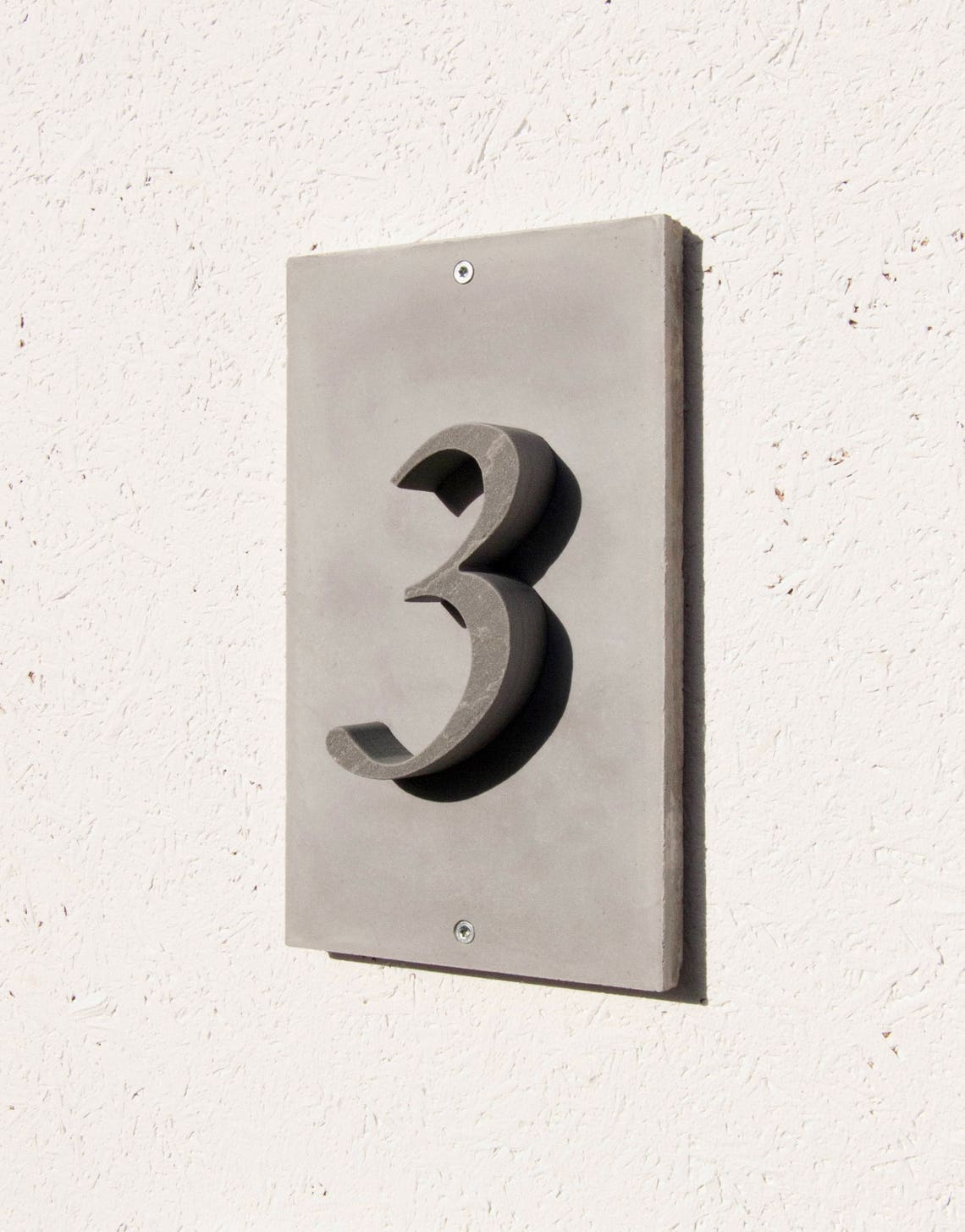 House Number "3" of Stone - Etsy