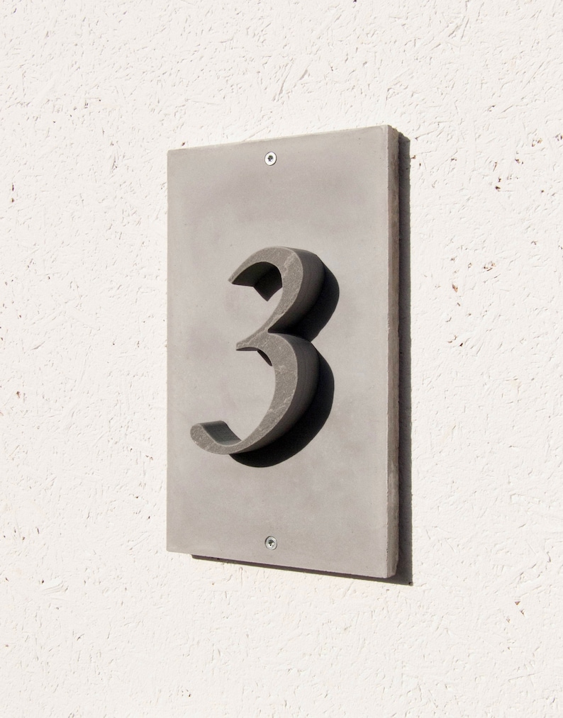 House Number "3" of Stone - Etsy