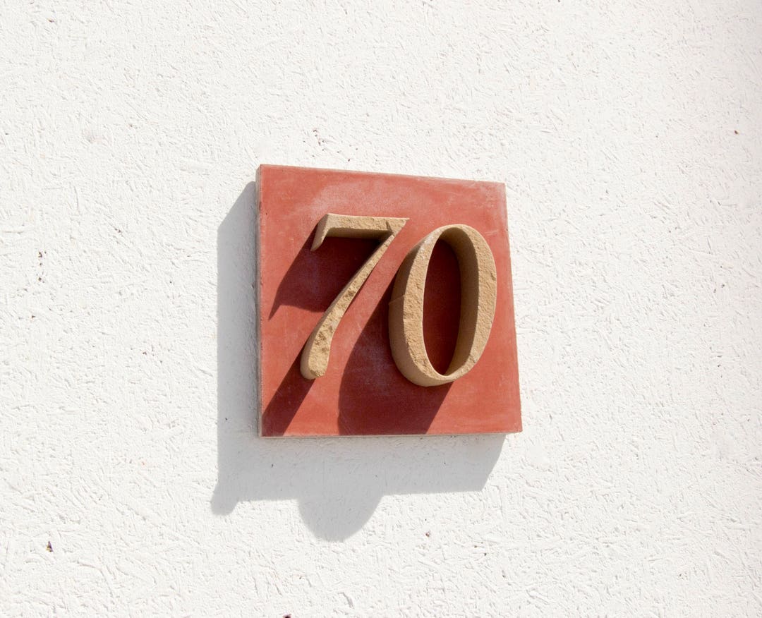 House Number "70" of Stone - Etsy