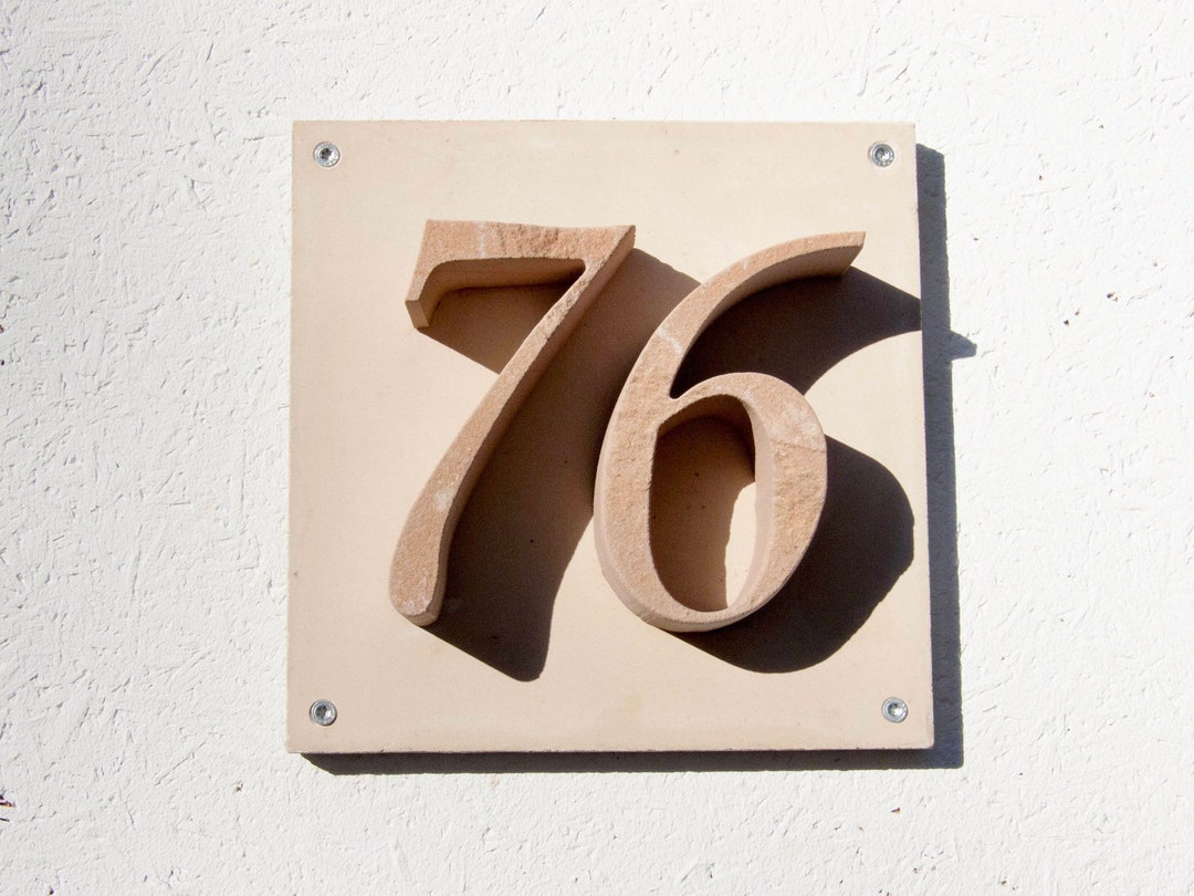 House Number "76" of Stone - Etsy
