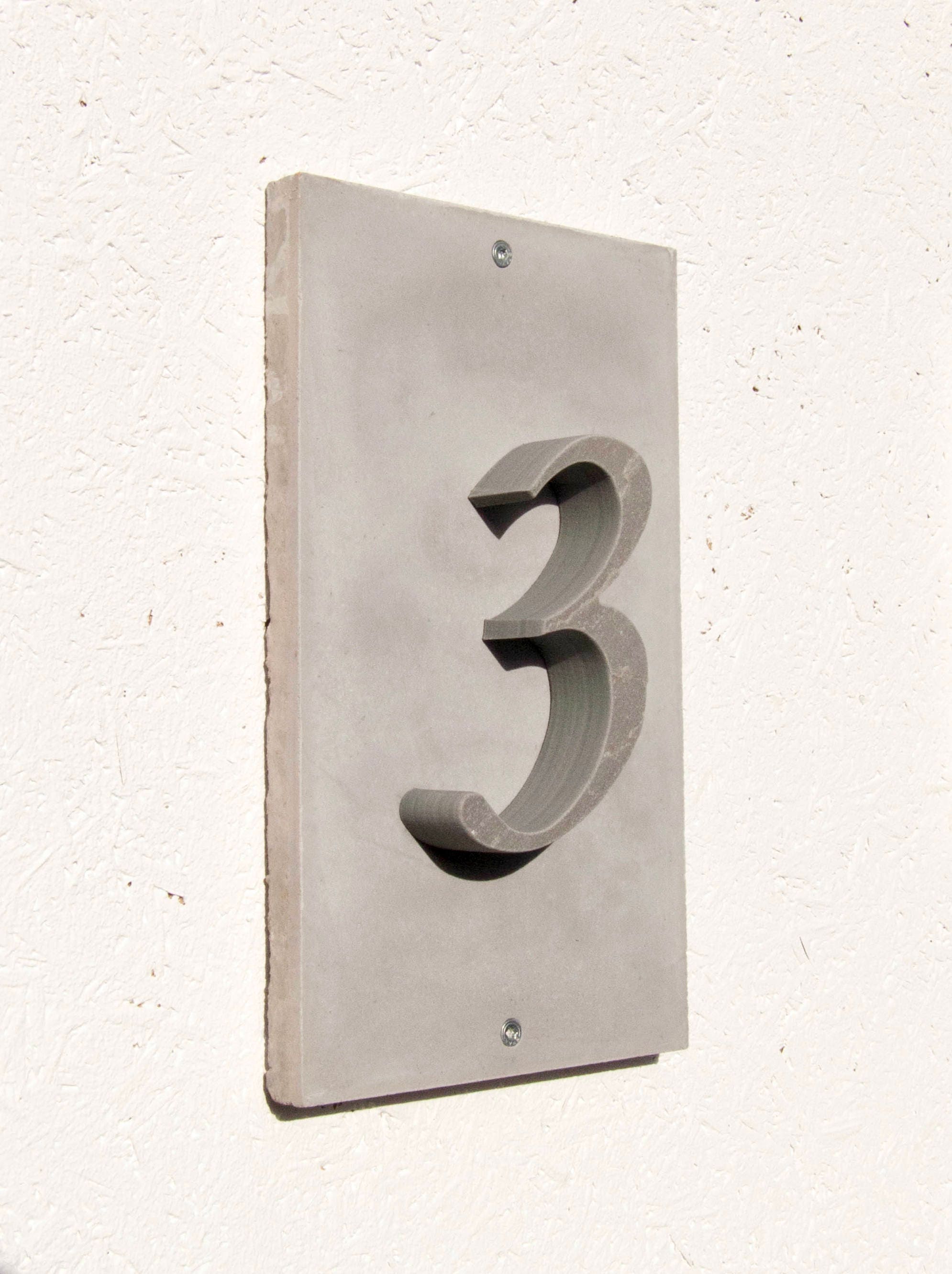 House Number "3" of Stone - Etsy