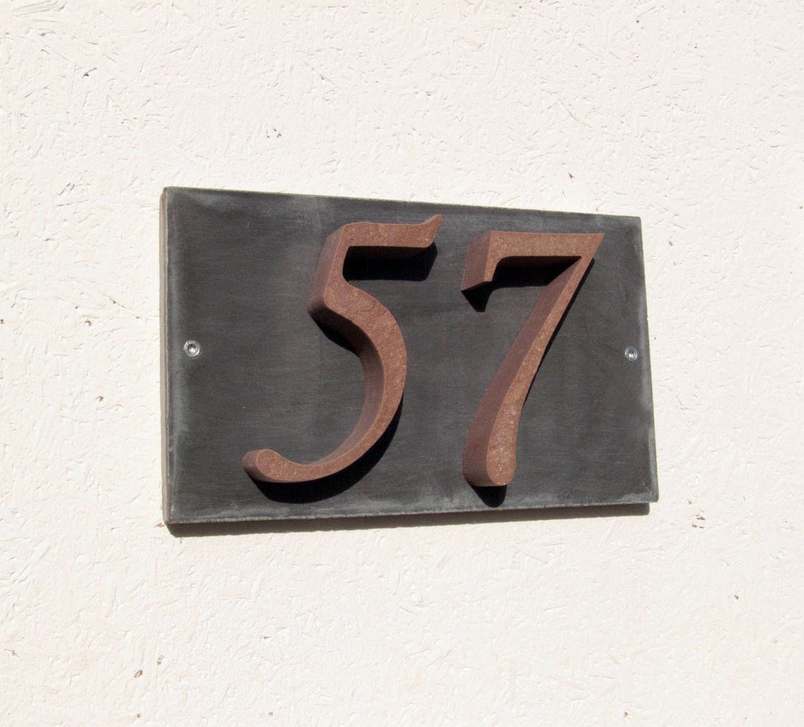 House Number "57" of Stone - Etsy