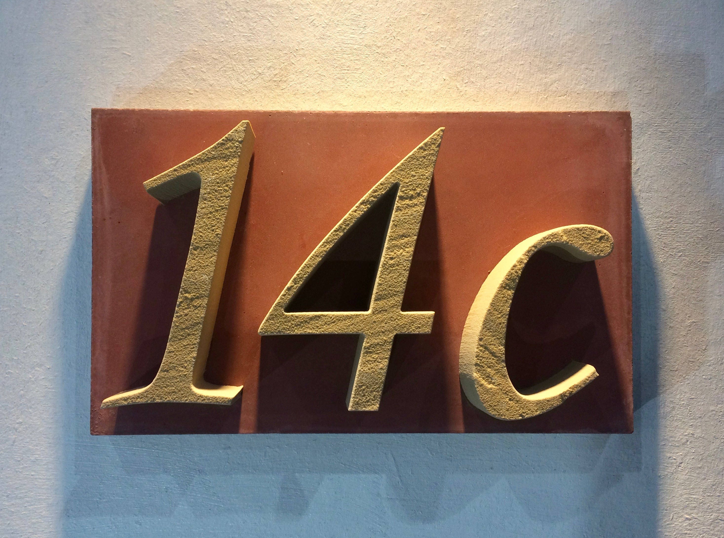 House number 3-digit from sandstone 25x15cm horizontal | Etsy