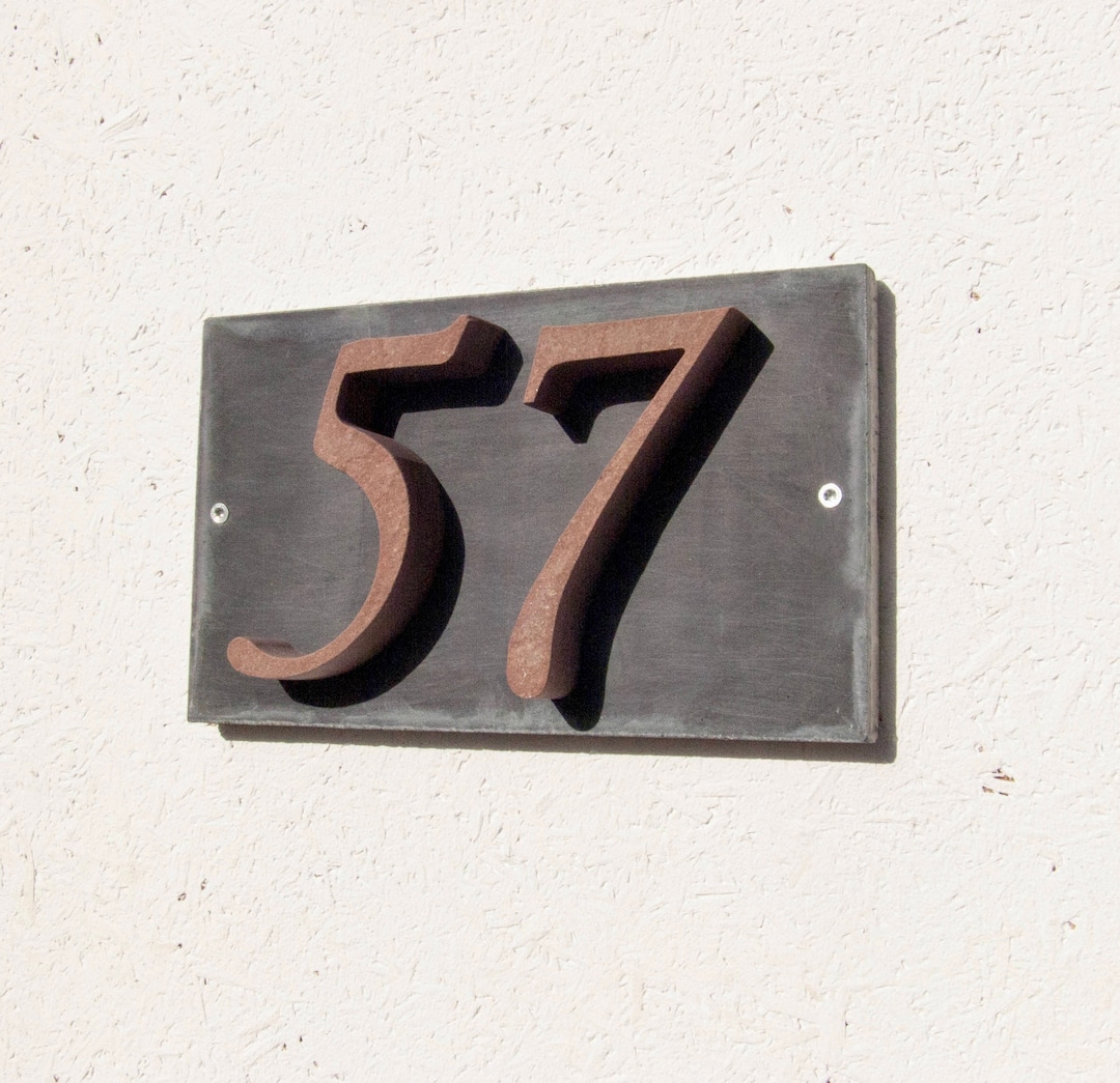 House Number "57" of Stone - Etsy